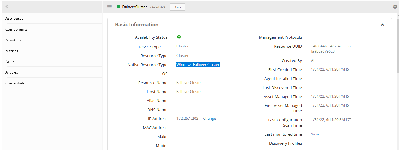 Windows failover cluster monitoring | OpsRamp Documentation Windows failover cluster monitoring | OpsRamp Documentation